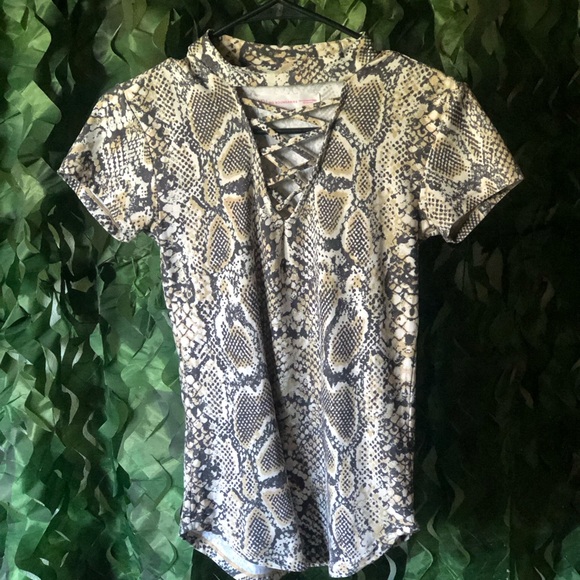 No Boundaries | Tops | Snake Print Laceup Top | Poshmark